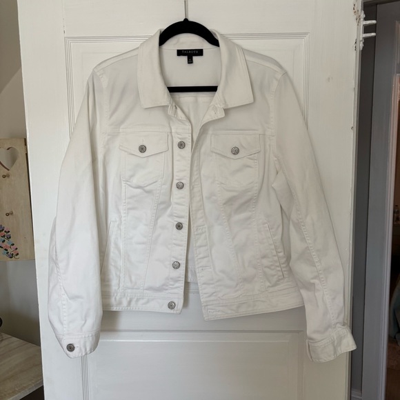 Talbots | Jackets & Coats | Talbots Classic White Stretch Denim Jacket ...